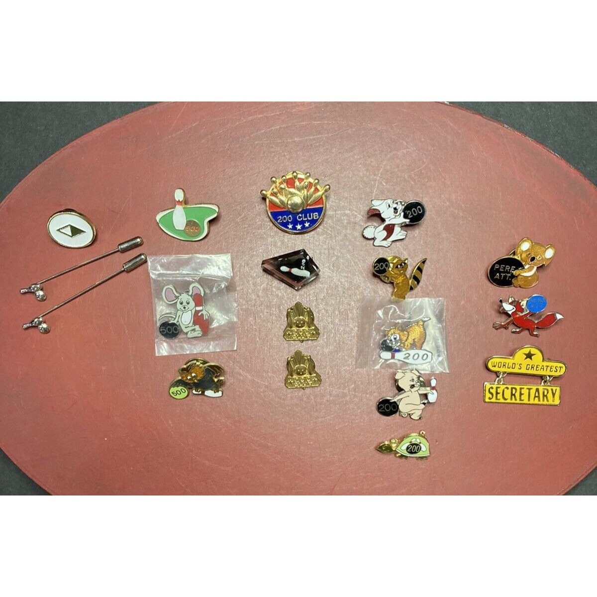 18 Vintage Bowling Award Score Participation Pins Animal and ...