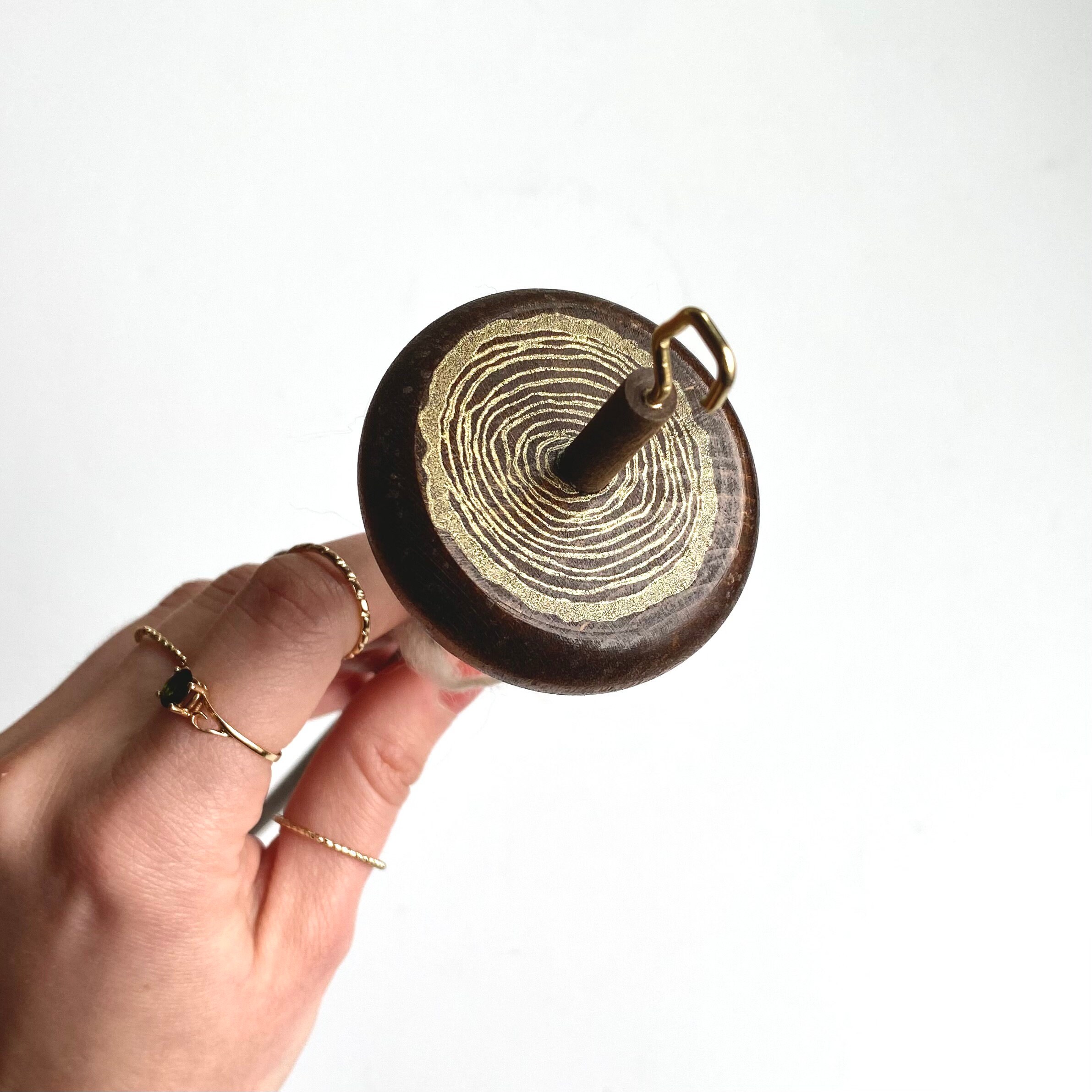 Golden Rings Wooden Drop Spindle, Top Whorl Drop Spindle, Wood Drop ...