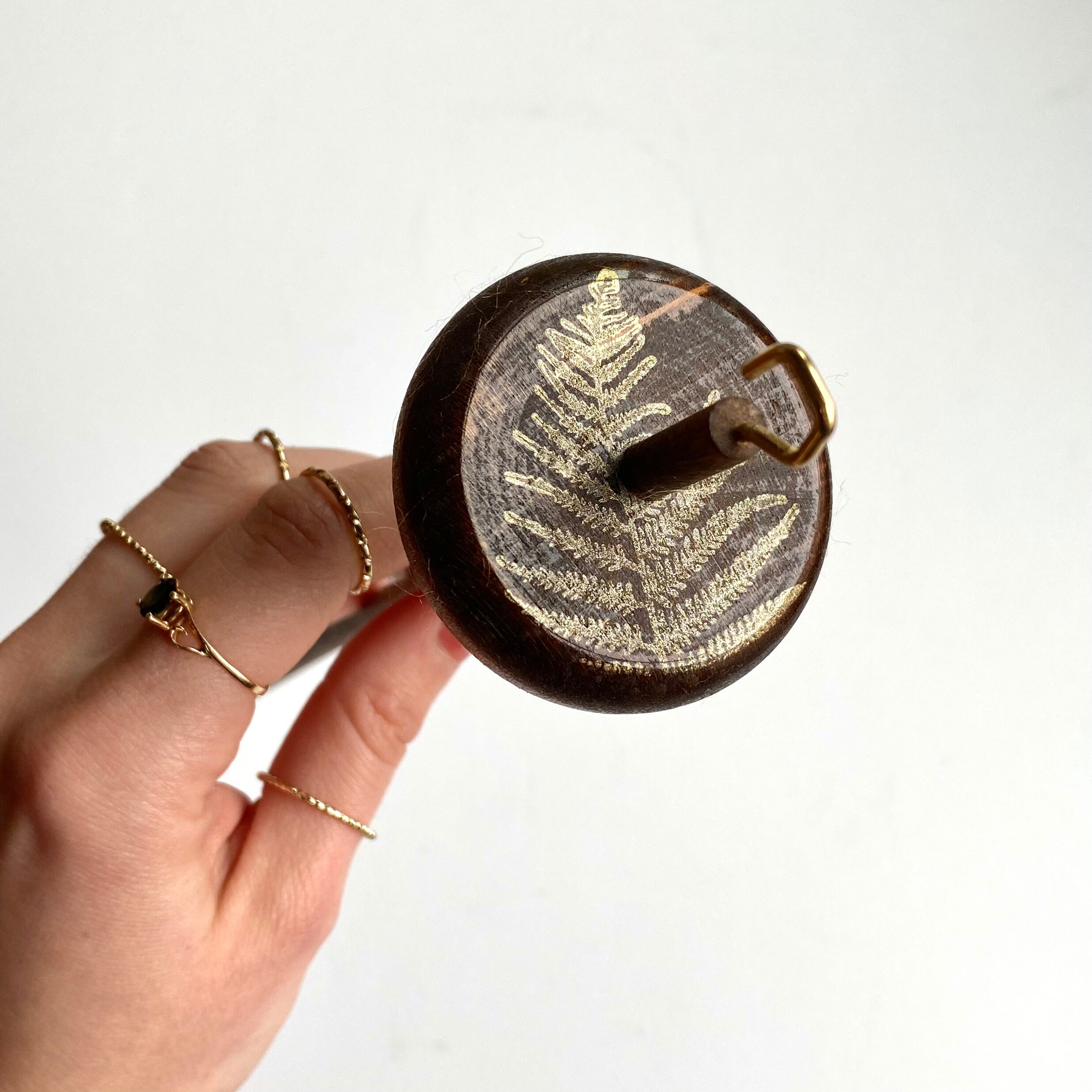 Golden Fern Wooden Drop Spindle, Top Whorl Drop Spindle, Wood Drop ...