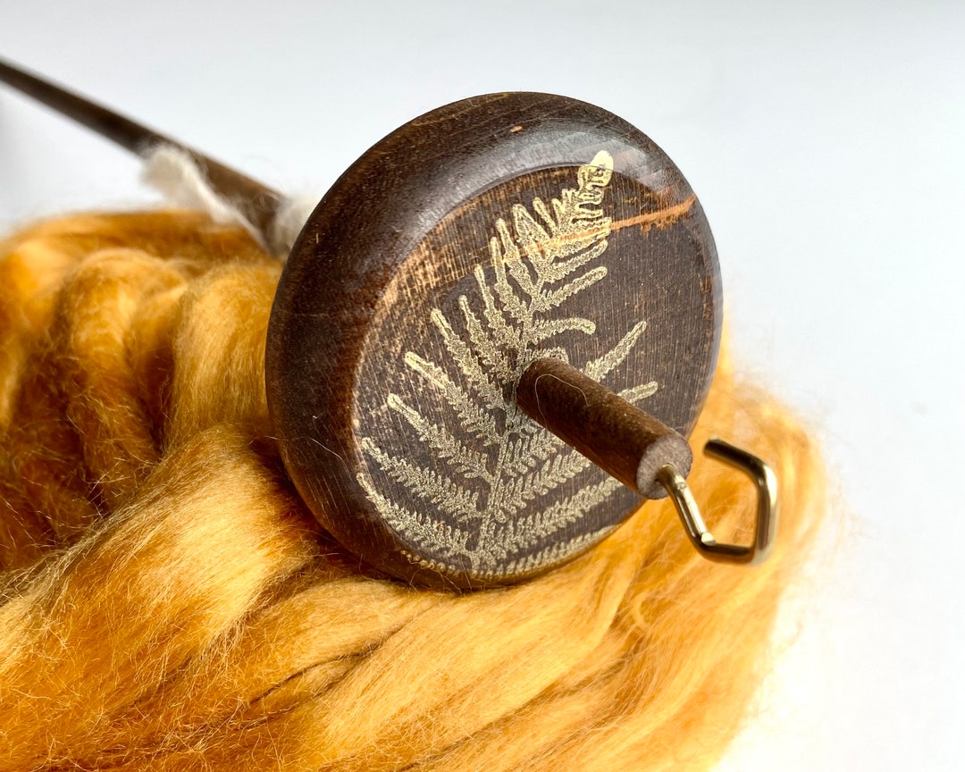 Golden Fern Wooden Drop Spindle, Top Whorl Drop Spindle, Wood Drop ...