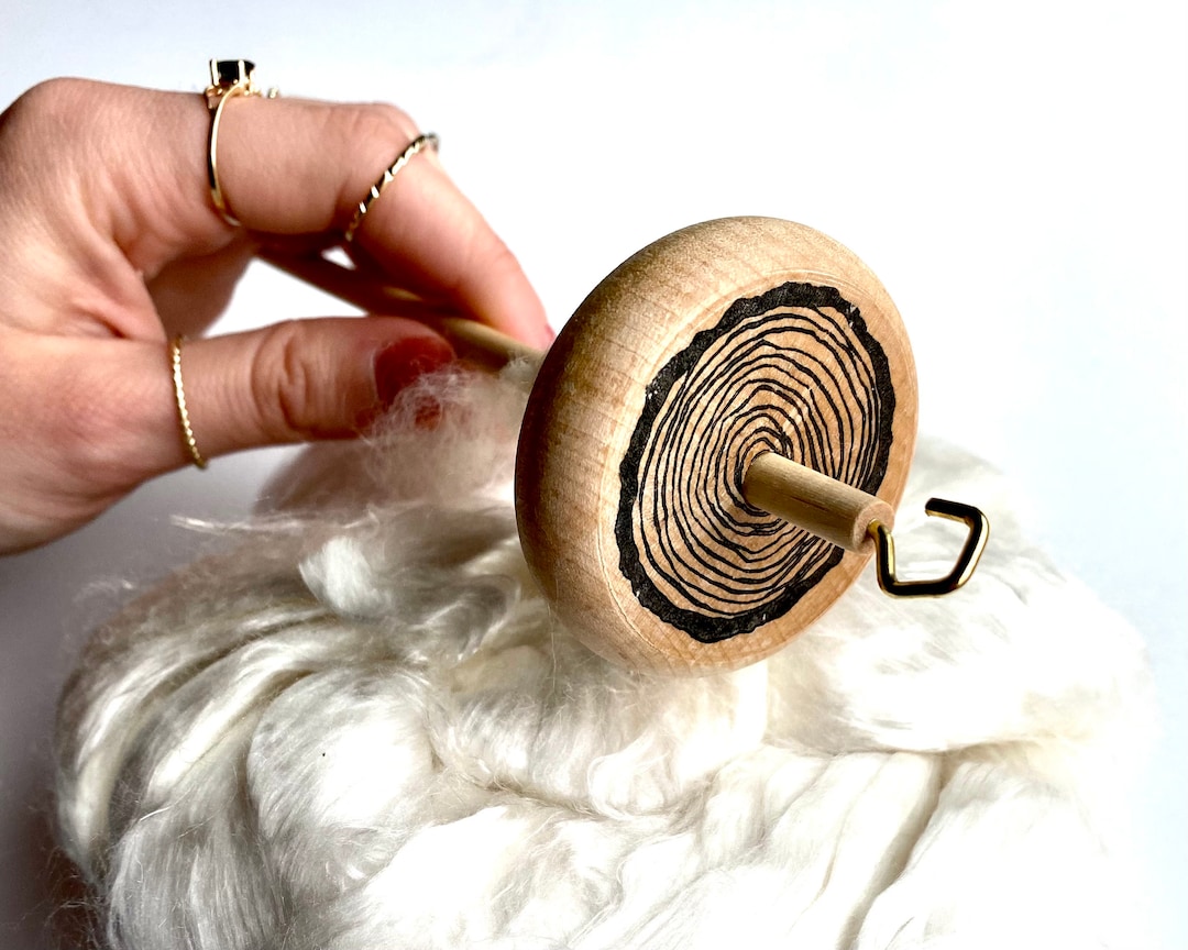 Dark Rings Wooden Drop Spindle, Top Whorl Drop Spindle, Wood Drop ...