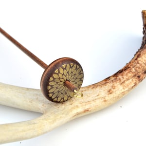 Golden Starflower Wooden Drop Spindle, Top Whorl Drop Spindle, Wood ...