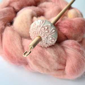 Pink Blush Ceramic Drop Spindle, Top Whorl Drop Spindle, Hand Spinning ...