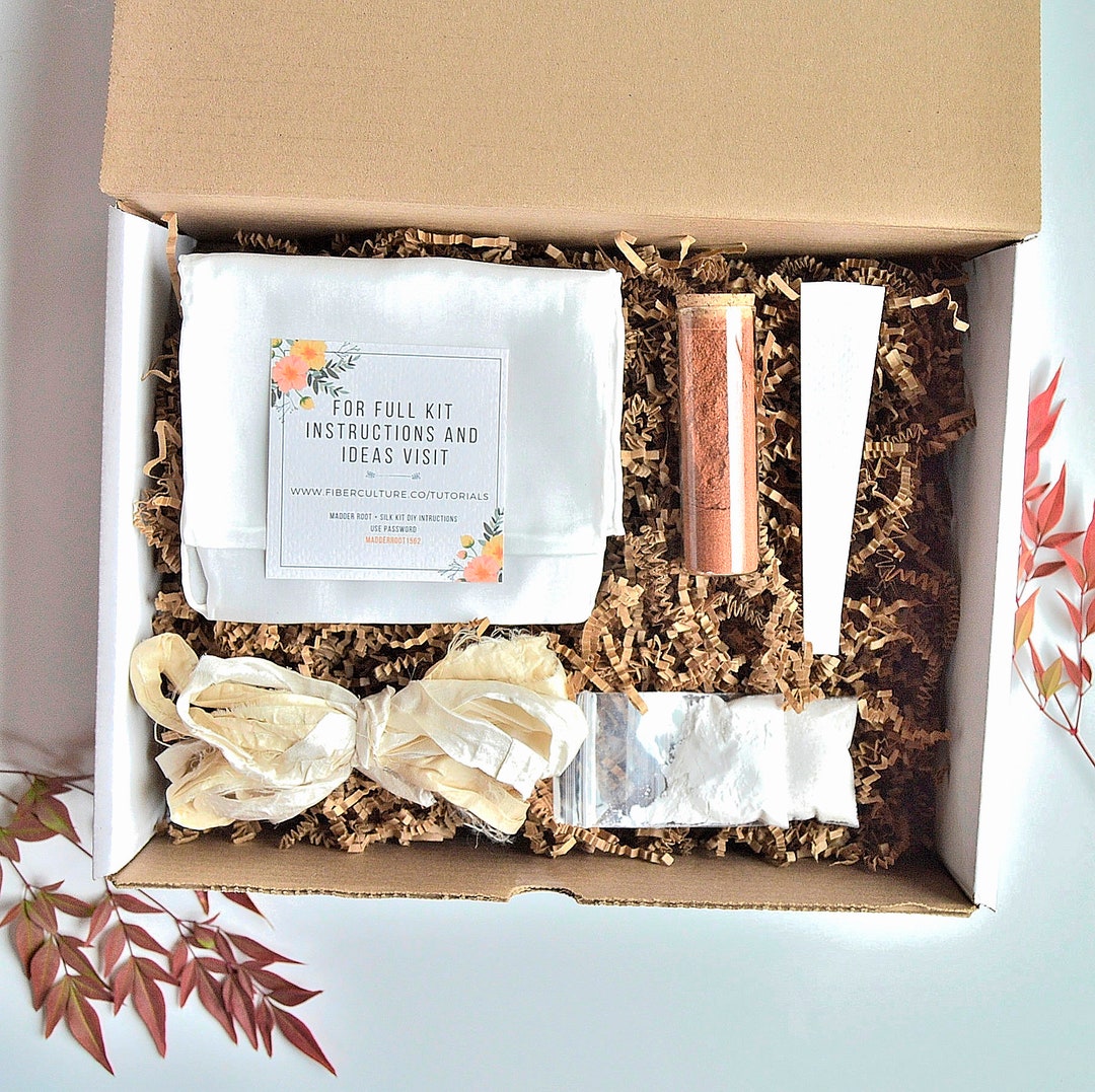 Natural Dye Kit Madder Root Silk Mini Kit, Dye Your Own Silk Scarf and ...