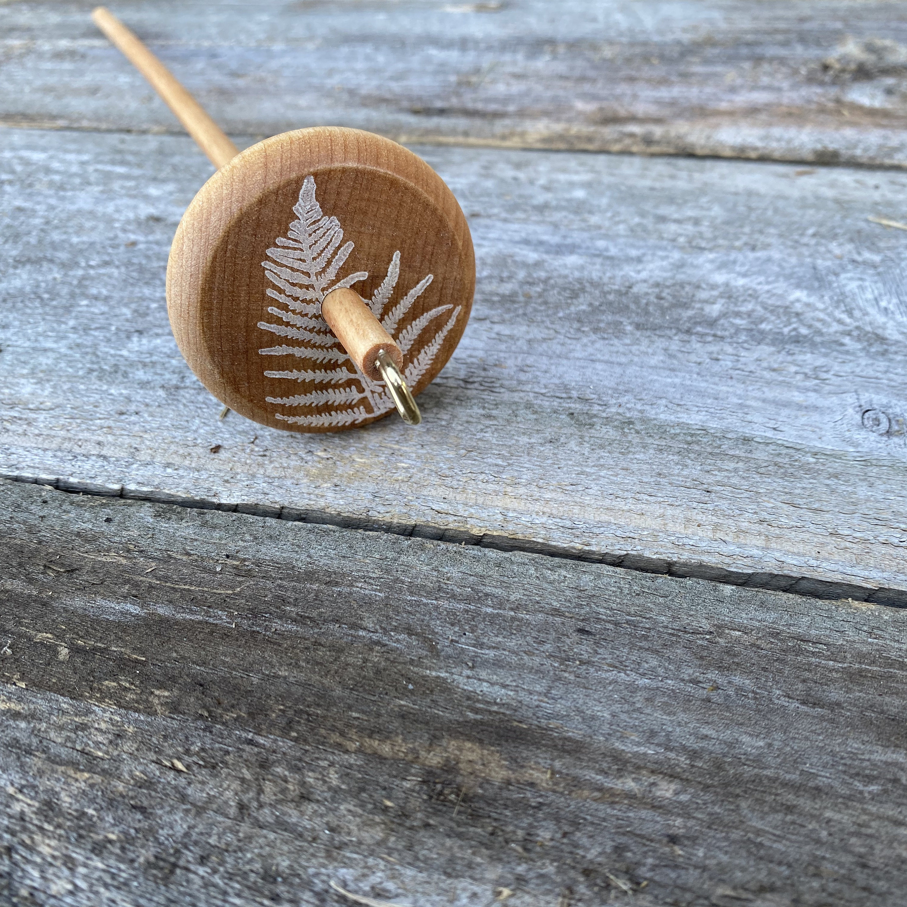 Forest Fern One of A Kind Wood Drop Spindle Handcrafted Top - Etsy