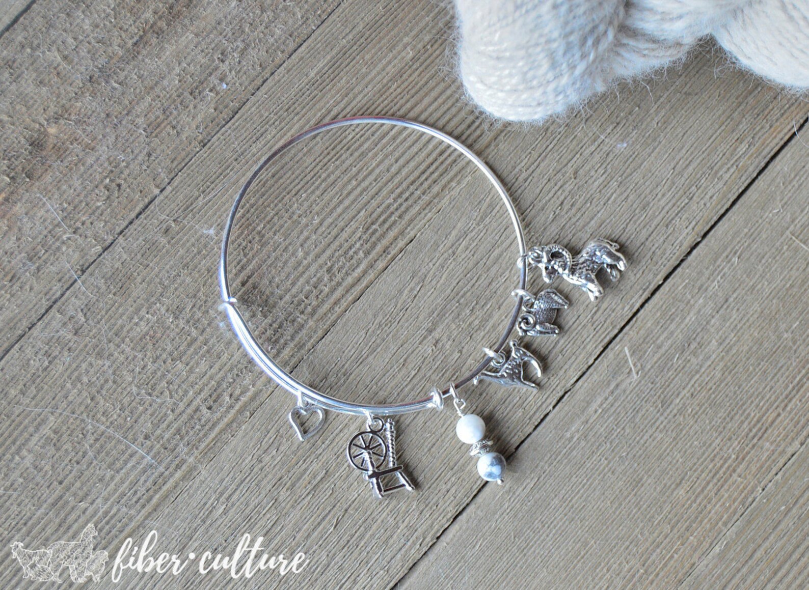 Spinning Wheel Bracelet Sheep Goat Alpaca Bracelet Fiber | Etsy