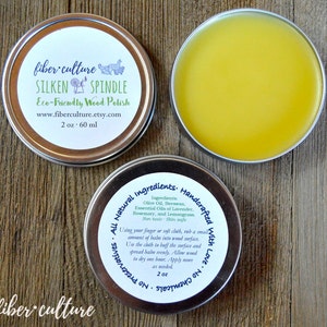 Silken Spindle Natural Wood Polish, 2 Oz Tin, Beeswax Wood Balm ...