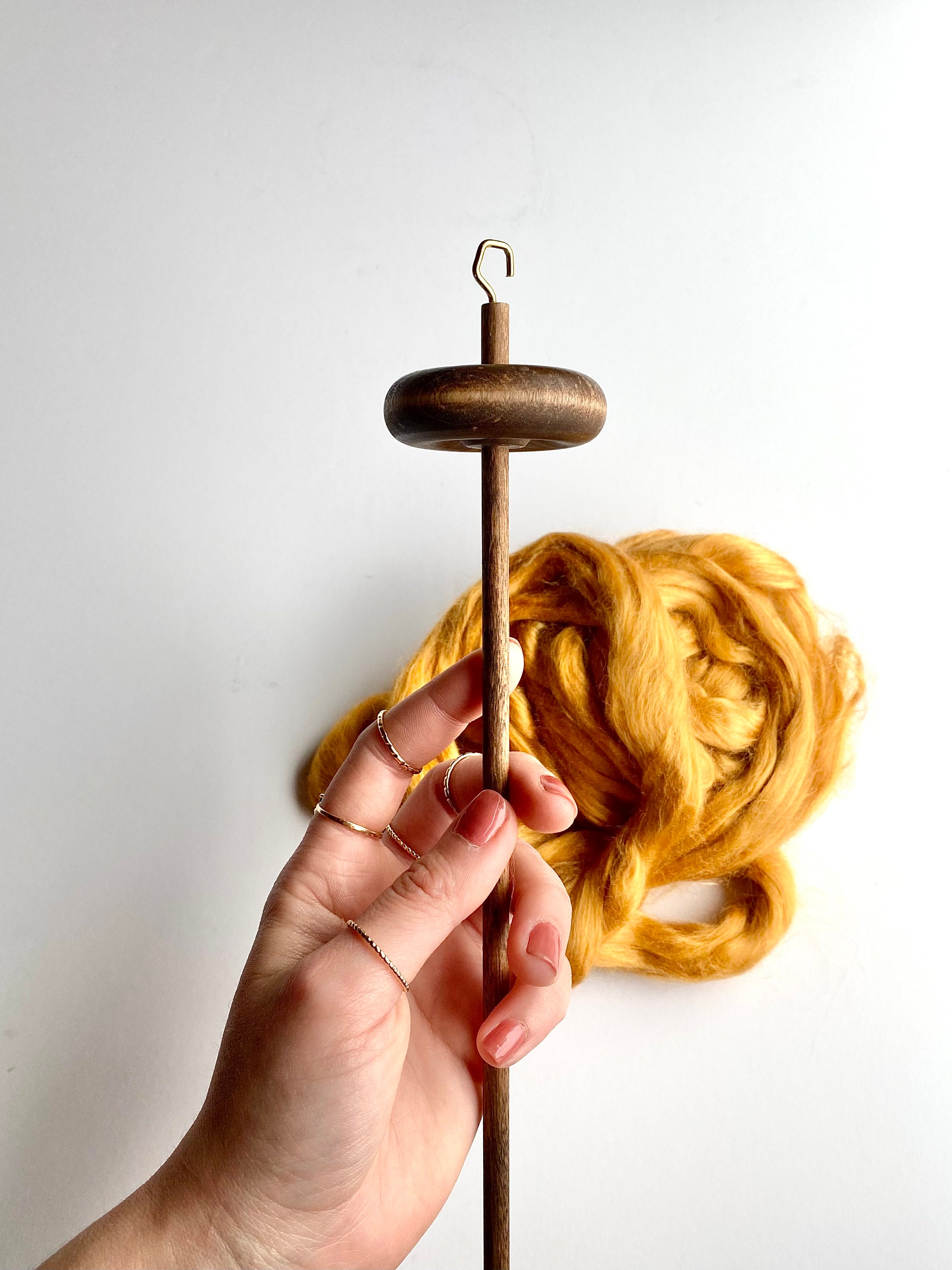 Golden Fern Wooden Drop Spindle, Top Whorl Drop Spindle, Wood Drop ...