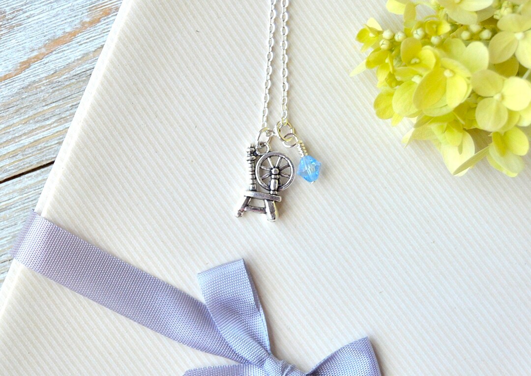 Handcrafted Spinning Wheel Charm Necklace, Minimalist Jewelry, Handspun ...