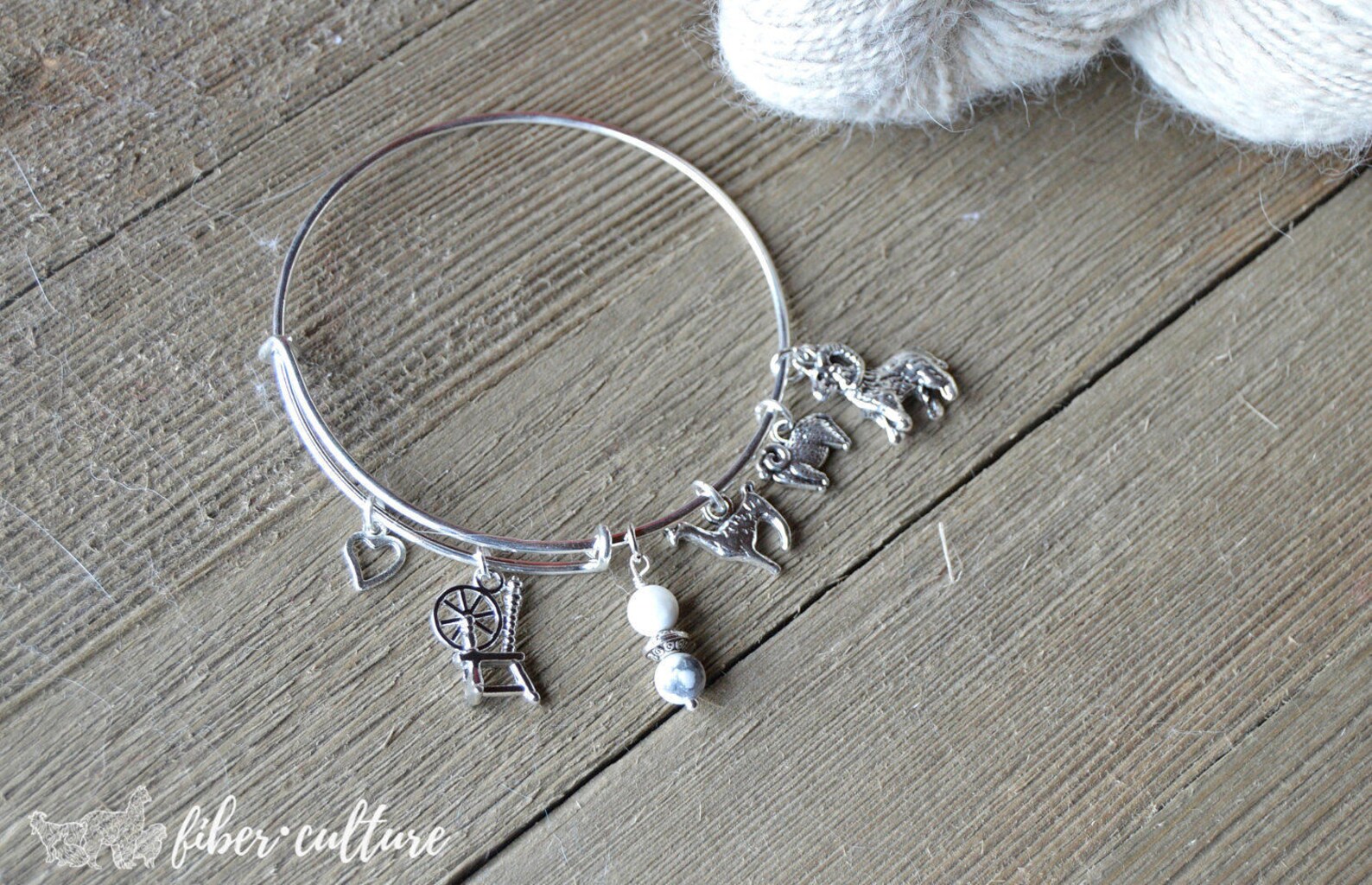 Spinning Wheel Bracelet Sheep Goat Alpaca Bracelet Fiber | Etsy