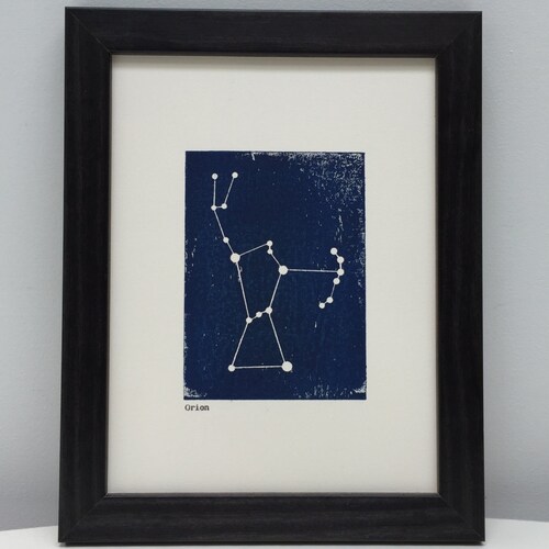 Framed Orion Constellation Print. Unique Original Woodblock | Etsy