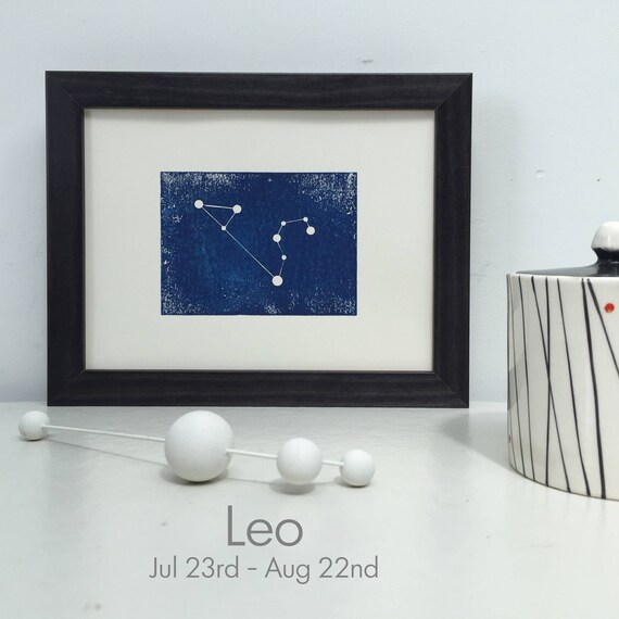 Framed Leo Constellation Star Sign Zodiac Horoscope | Etsy