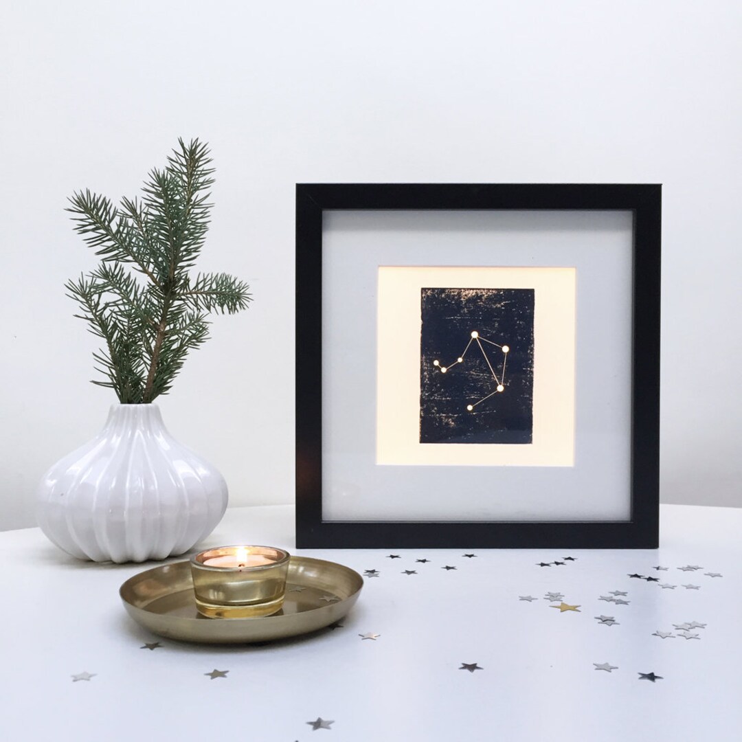 Libra Constellation Light Box Personalised Gift Nursery Lamp Sidelight ...