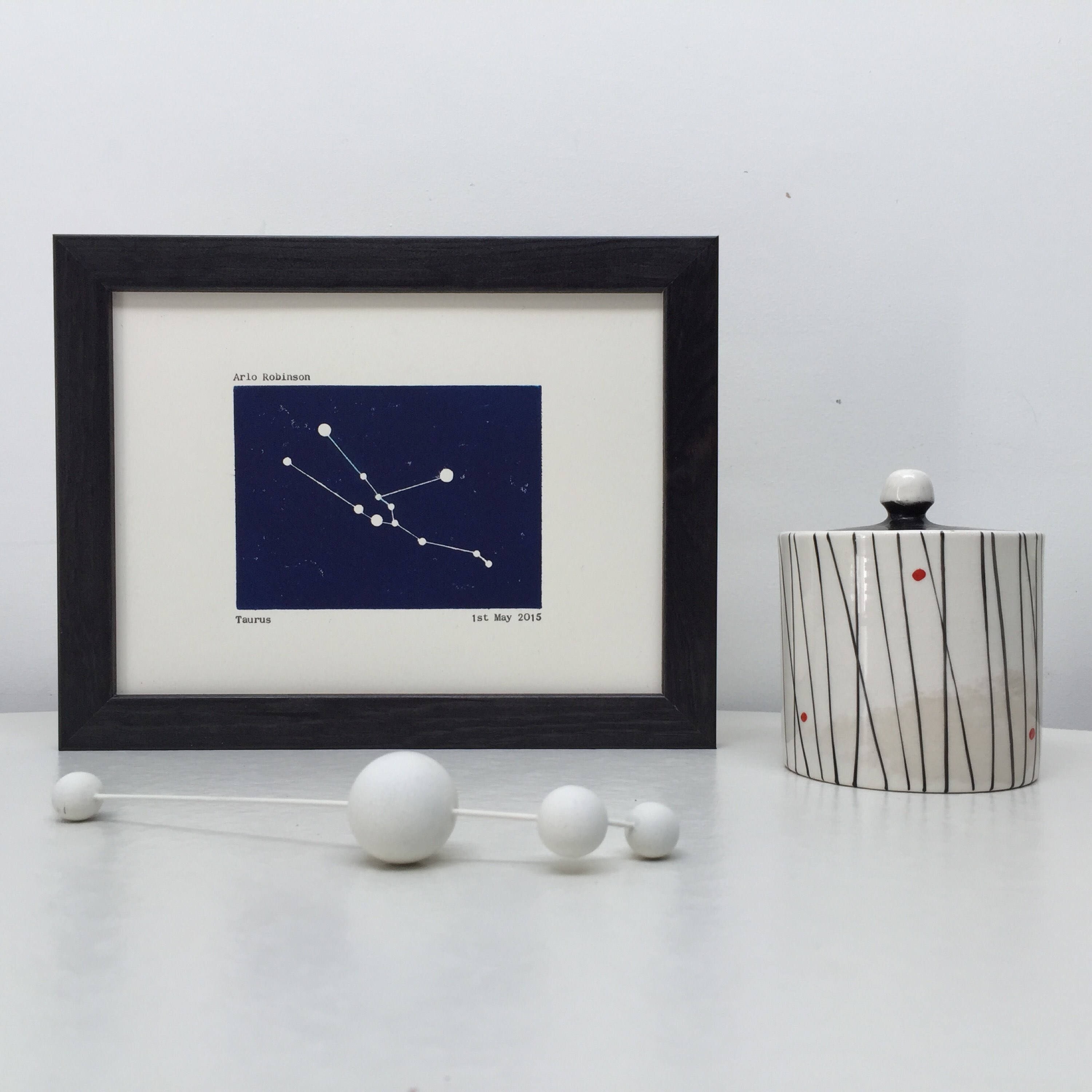Taurus Art Print Constellation Star Sign Zodiac Horoscope Personalised ...