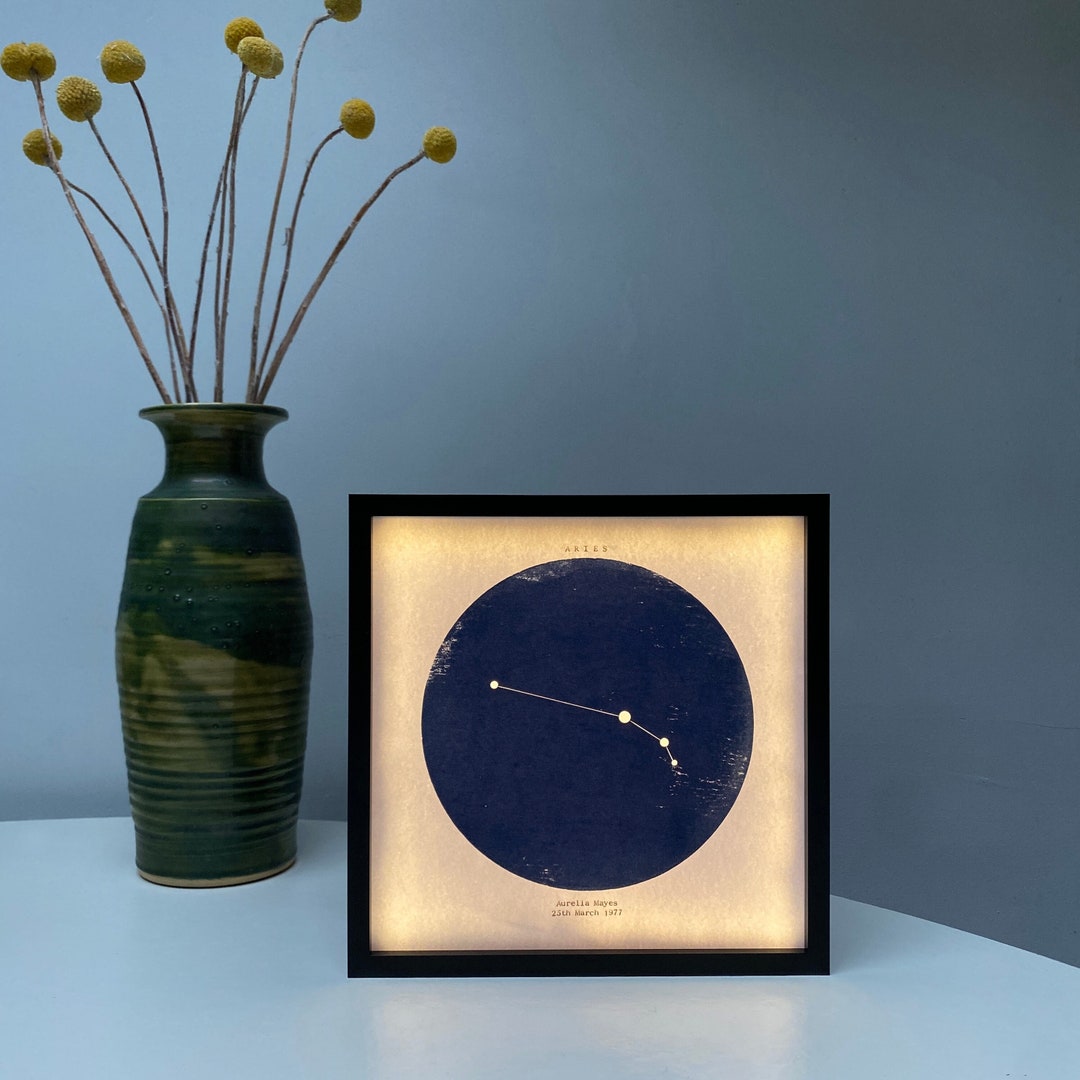 Aries Star Sign Constellation Light Box. Night Light With - Etsy