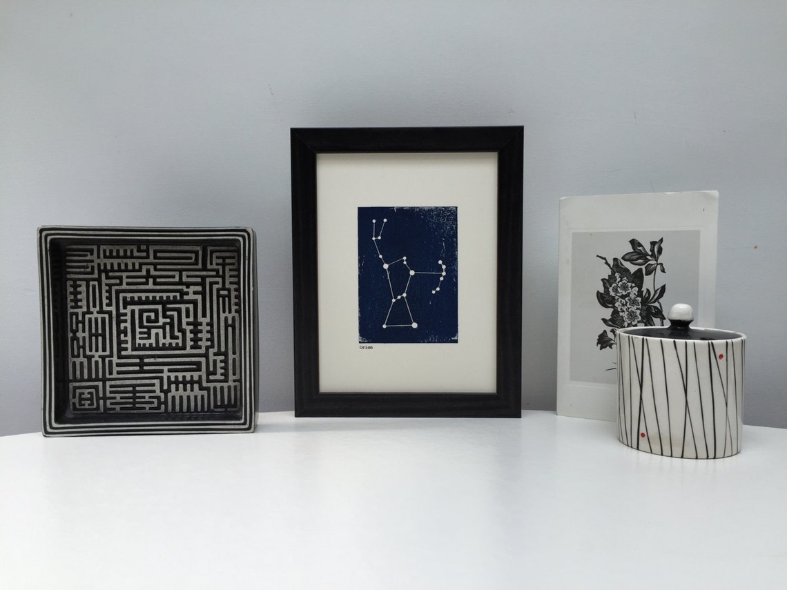 Framed Orion Constellation Print. Unique Original Woodblock | Etsy