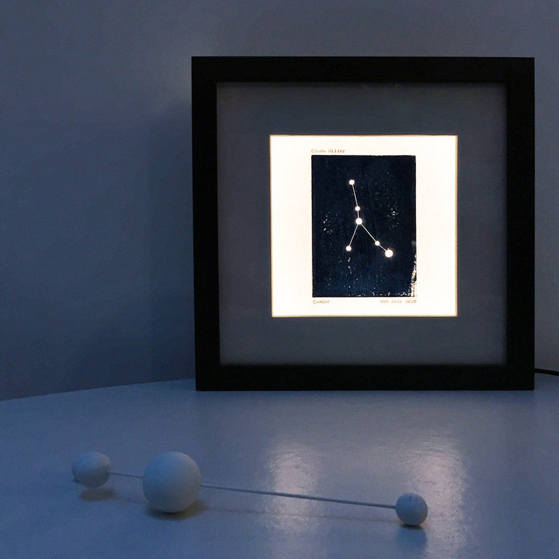 Cancer Constellation Light Box Personalised Gift Nursery Lamp Sidelight ...