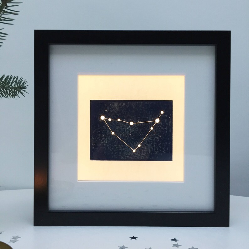 Capricorn Constellation Light Box Personalised Gift Nursery Lamp ...