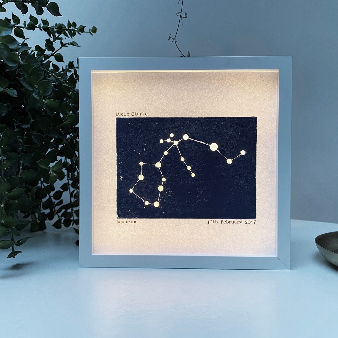 Personalised Star Sign Light Box Night Light Illuminated - Etsy
