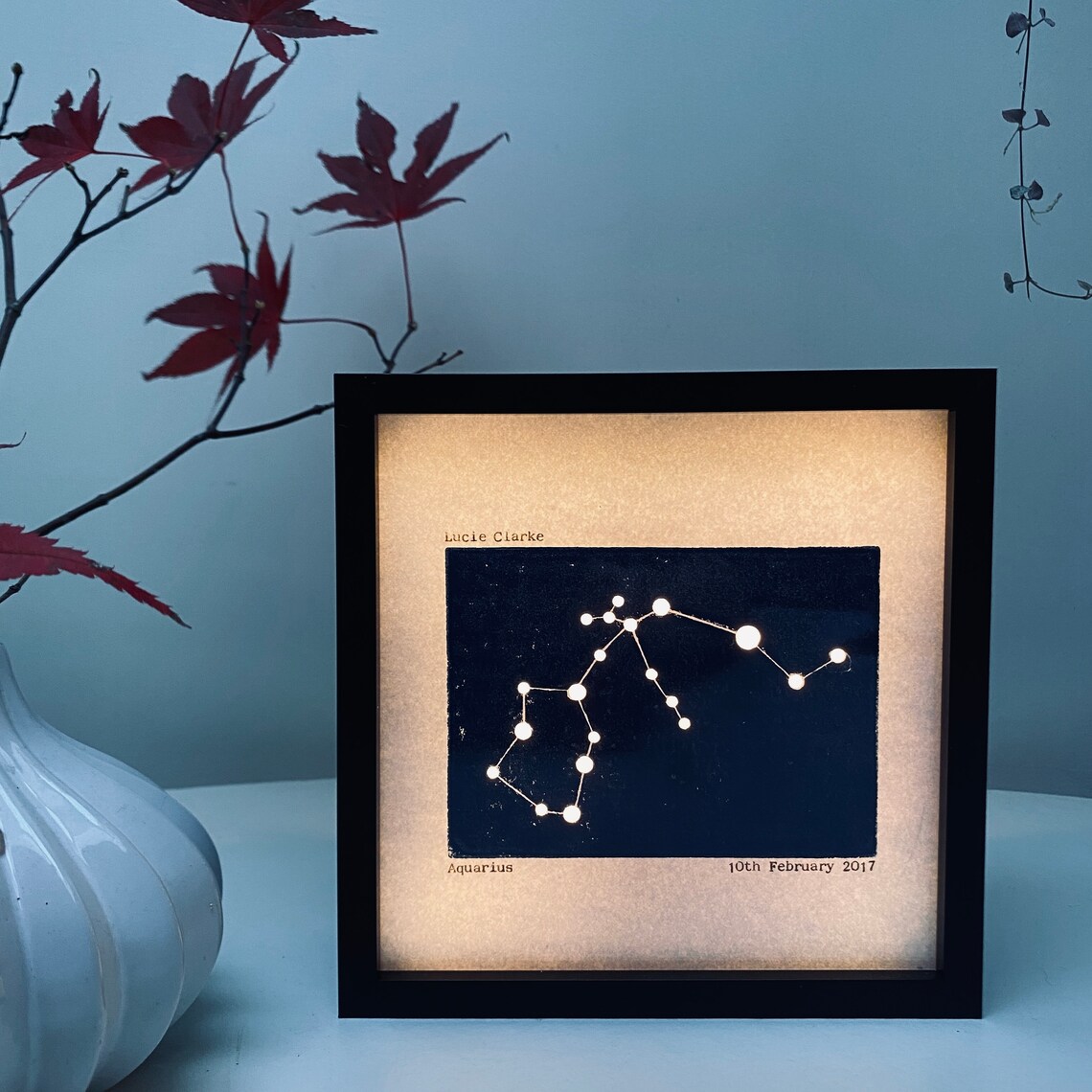 Personalised Star Sign Light Box Night Light Illuminated - Etsy