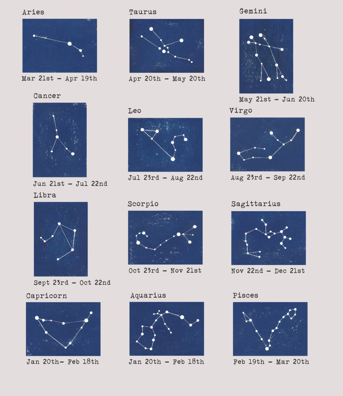 Personalised Star Sign Light Box Night Light Illuminated - Etsy