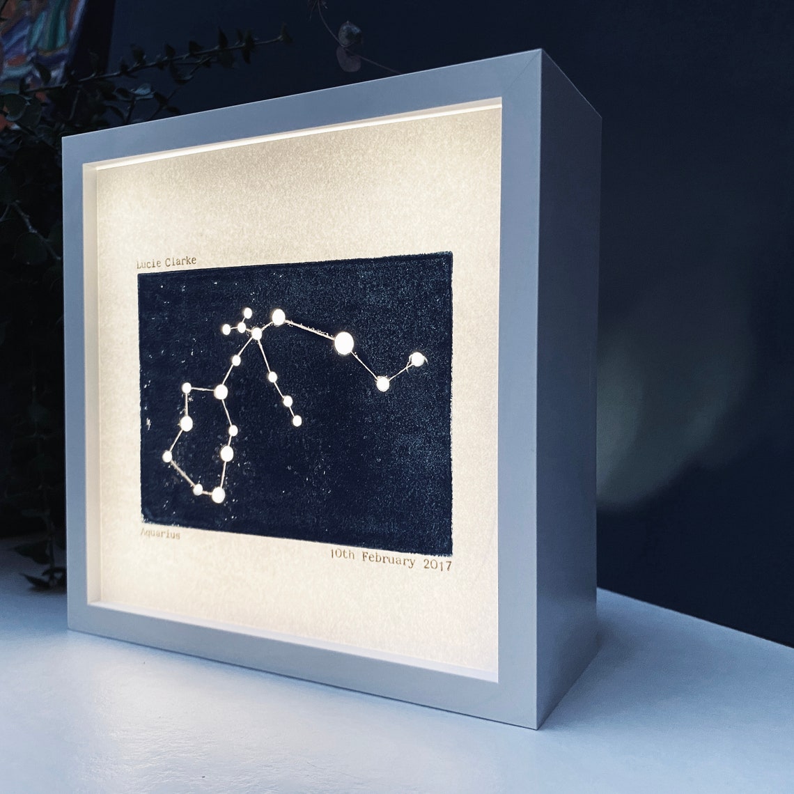 Personalised Star Sign Light Box Night Light Illuminated - Etsy
