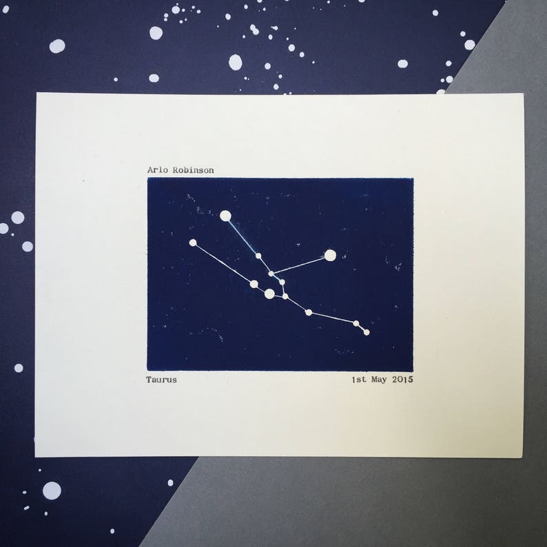 Taurus Art Print Constellation Star Sign Zodiac Horoscope Personalised ...