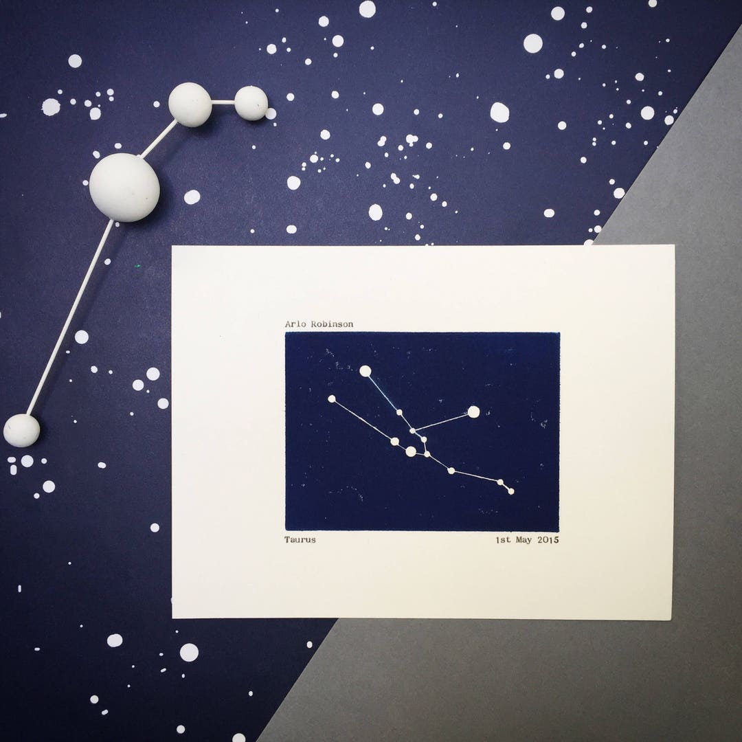 Taurus Art Print Constellation Star Sign Zodiac Horoscope Personalised ...