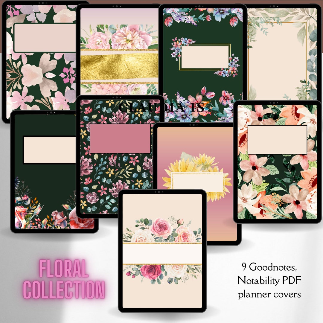 Floral Digital Planner Covers goodnotesnotabilitypdf - Etsy