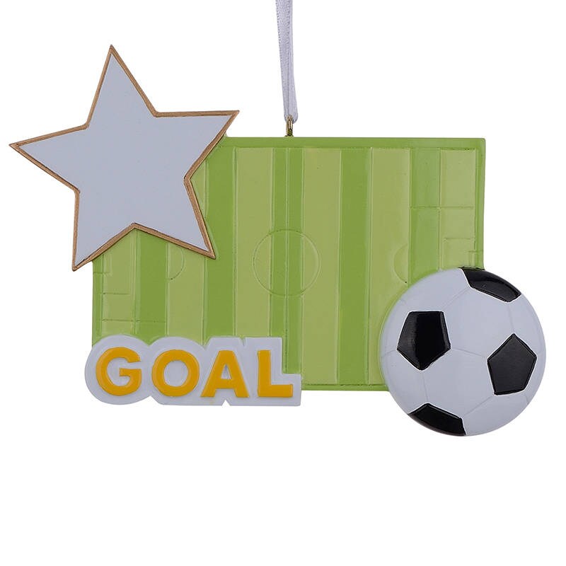Soccer Football Personalized Christmas Tree Ornament Sports Themed Goal ...