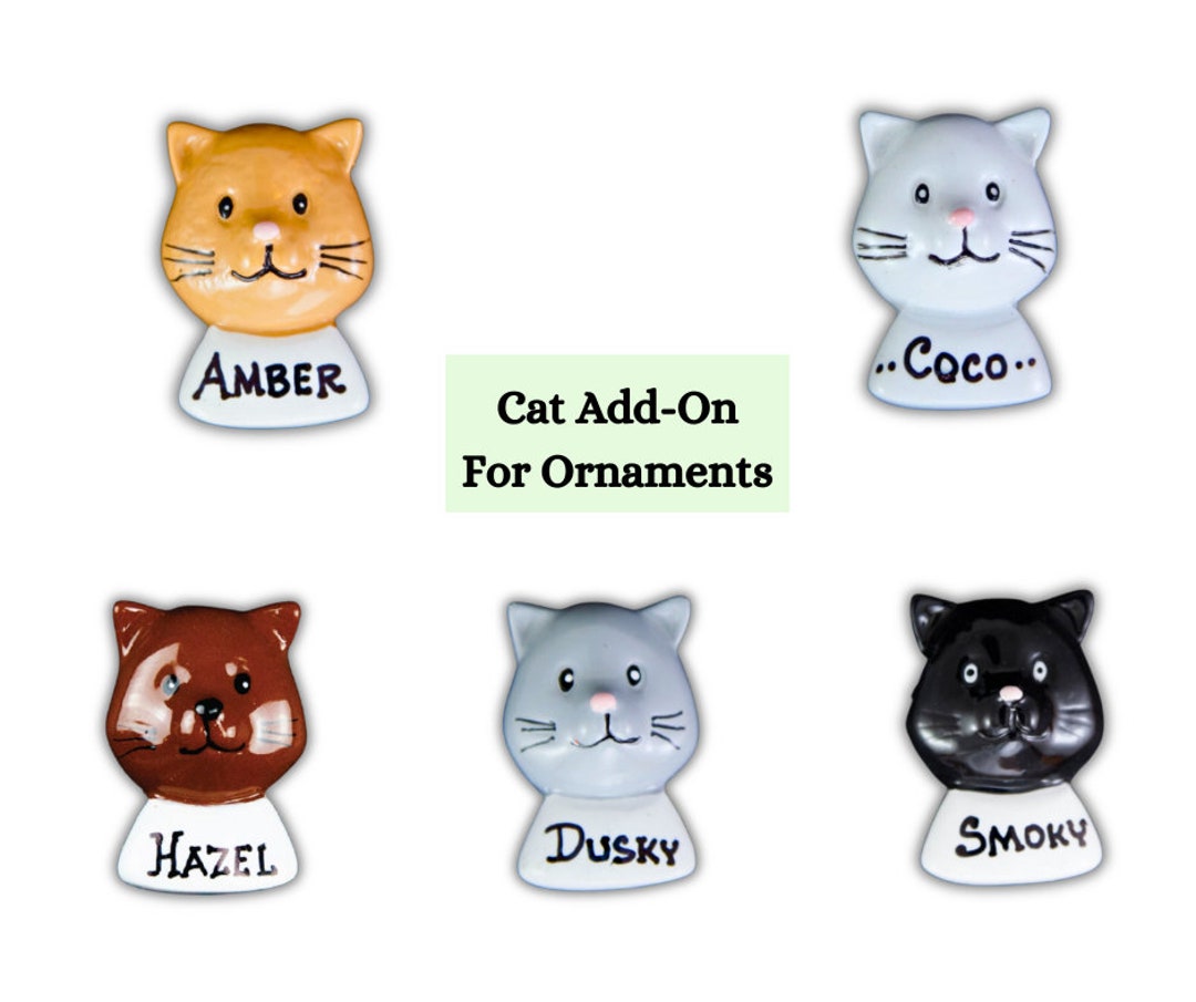 Personalized Cat Add on Attachments to Any Ornament Cat Face Add-on ...