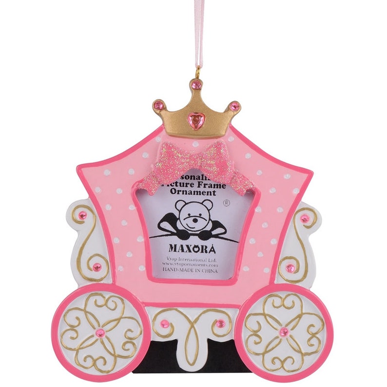 Princess Carriage Photo Frame Personalized Christmas Ornament | Etsy