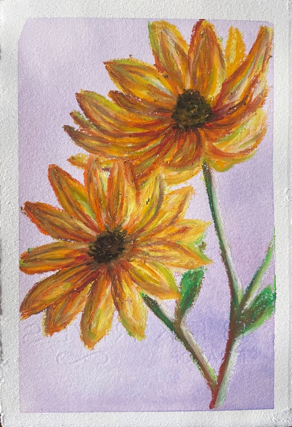 Oil Pastel Drawings Of Sunflowers