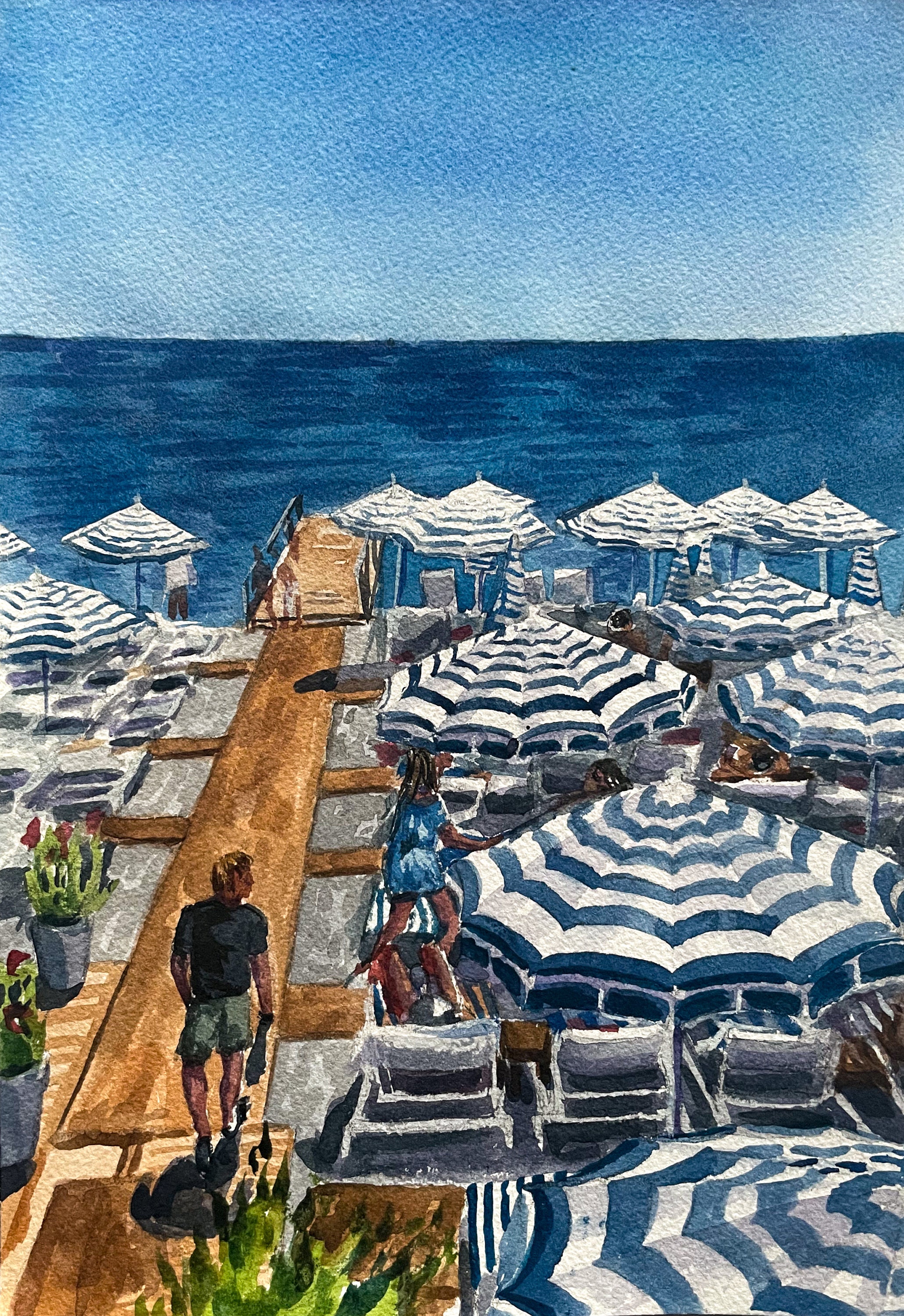 French Wall Art - Beach in Nice - Art Print - Etsy