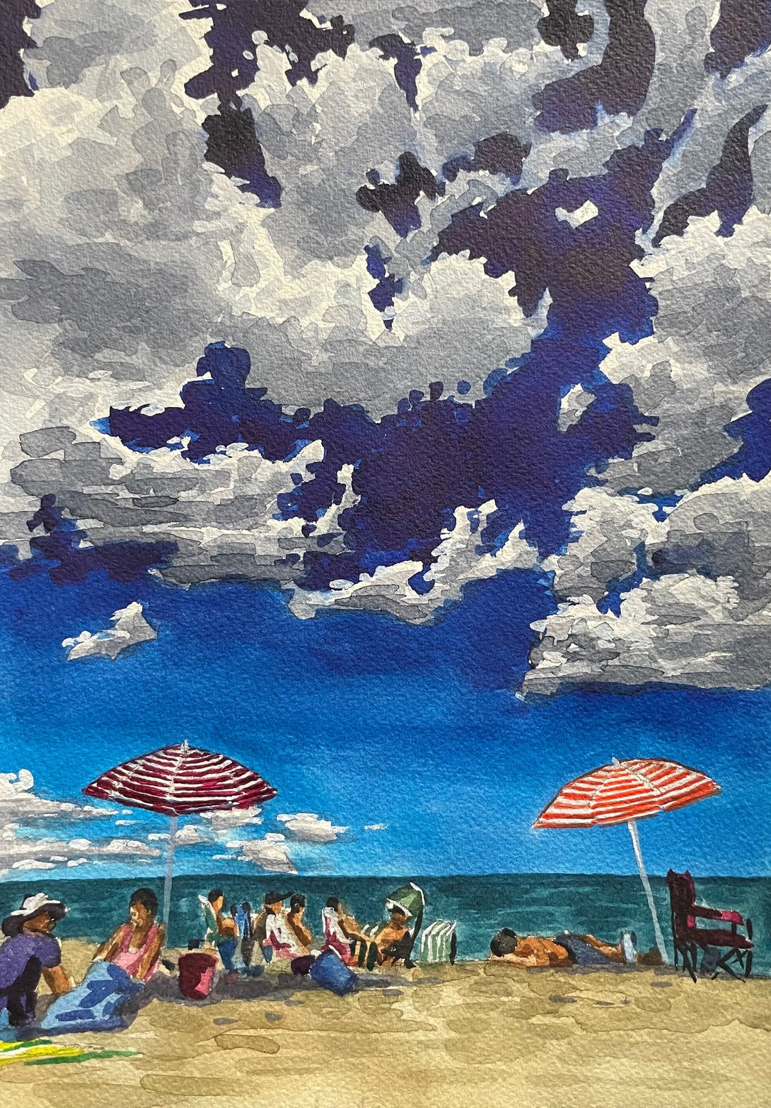 Original Watercolor Painting the Beach at Cape Henlopen State Park ...