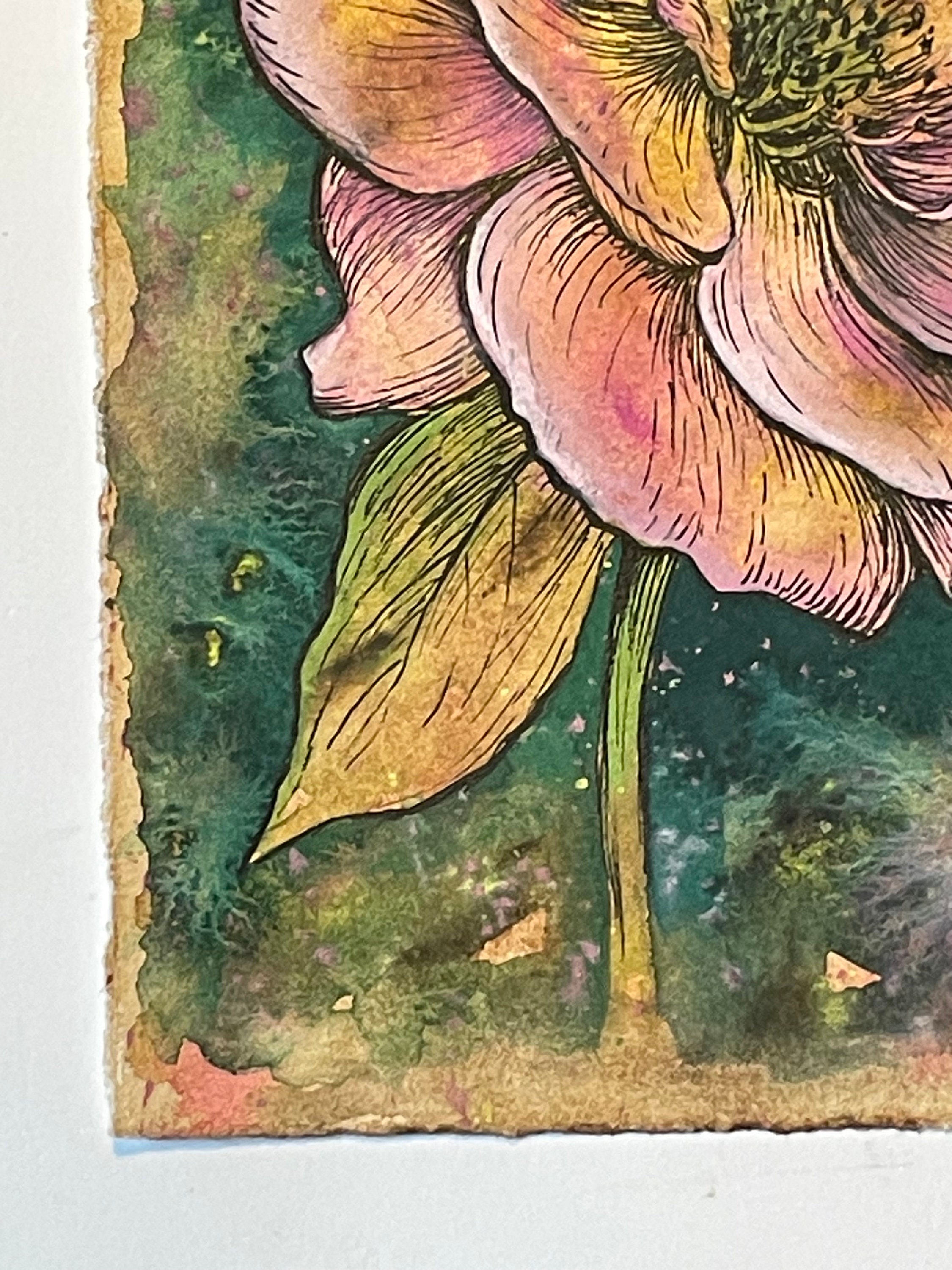 Original Flower Art - Small Pen and Ink Drawing - Etsy