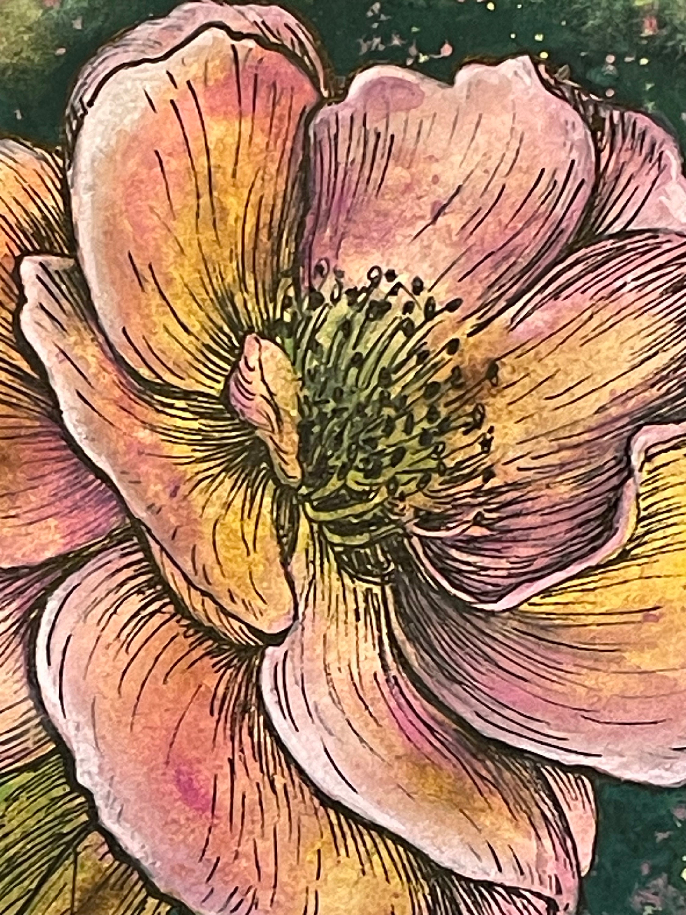 Original Flower Art - Small Pen and Ink Drawing - Etsy