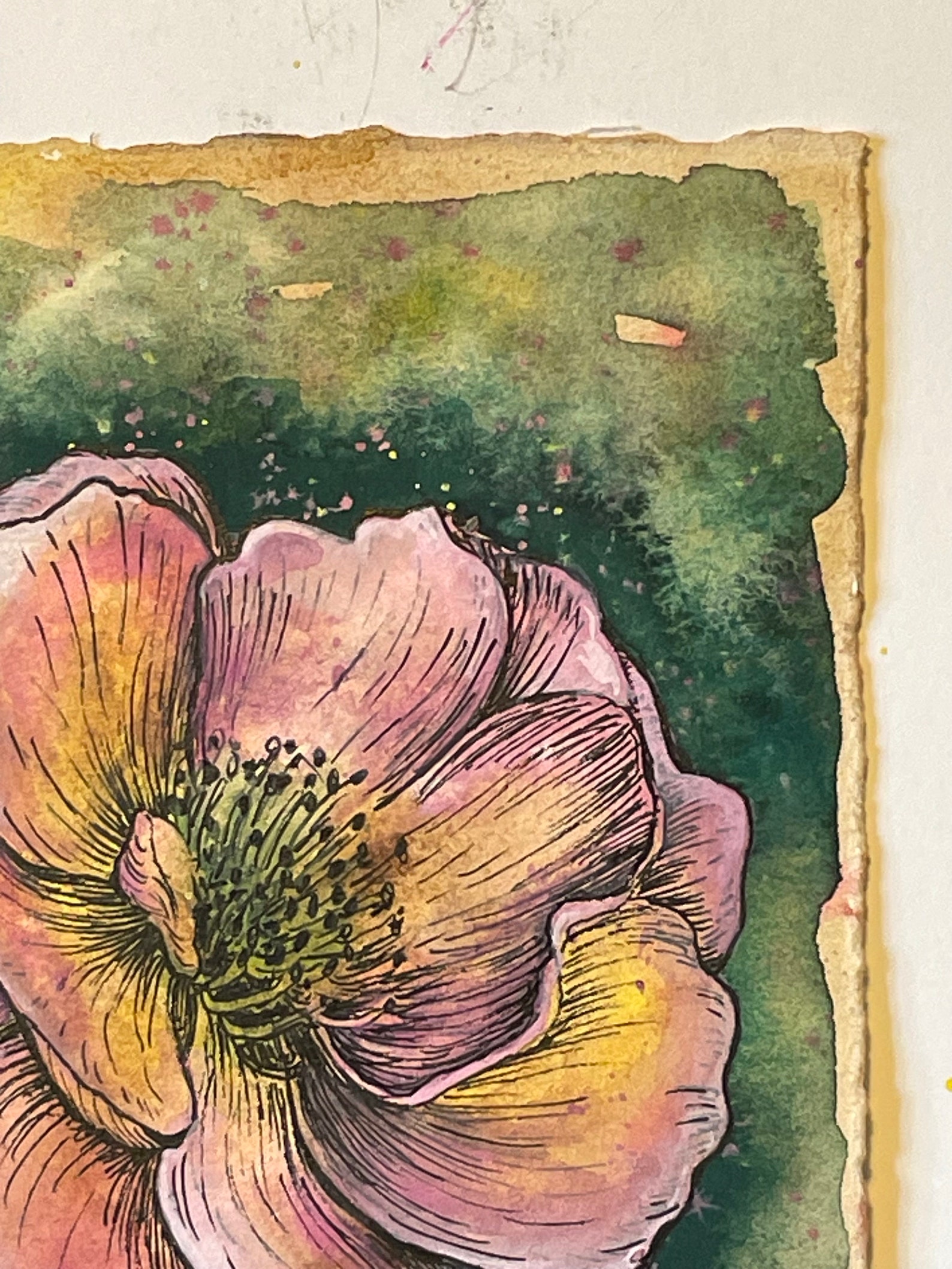 Original Flower Art - Small Pen and Ink Drawing - Etsy