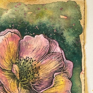 Original Flower Art - Small Pen and Ink Drawing - Etsy