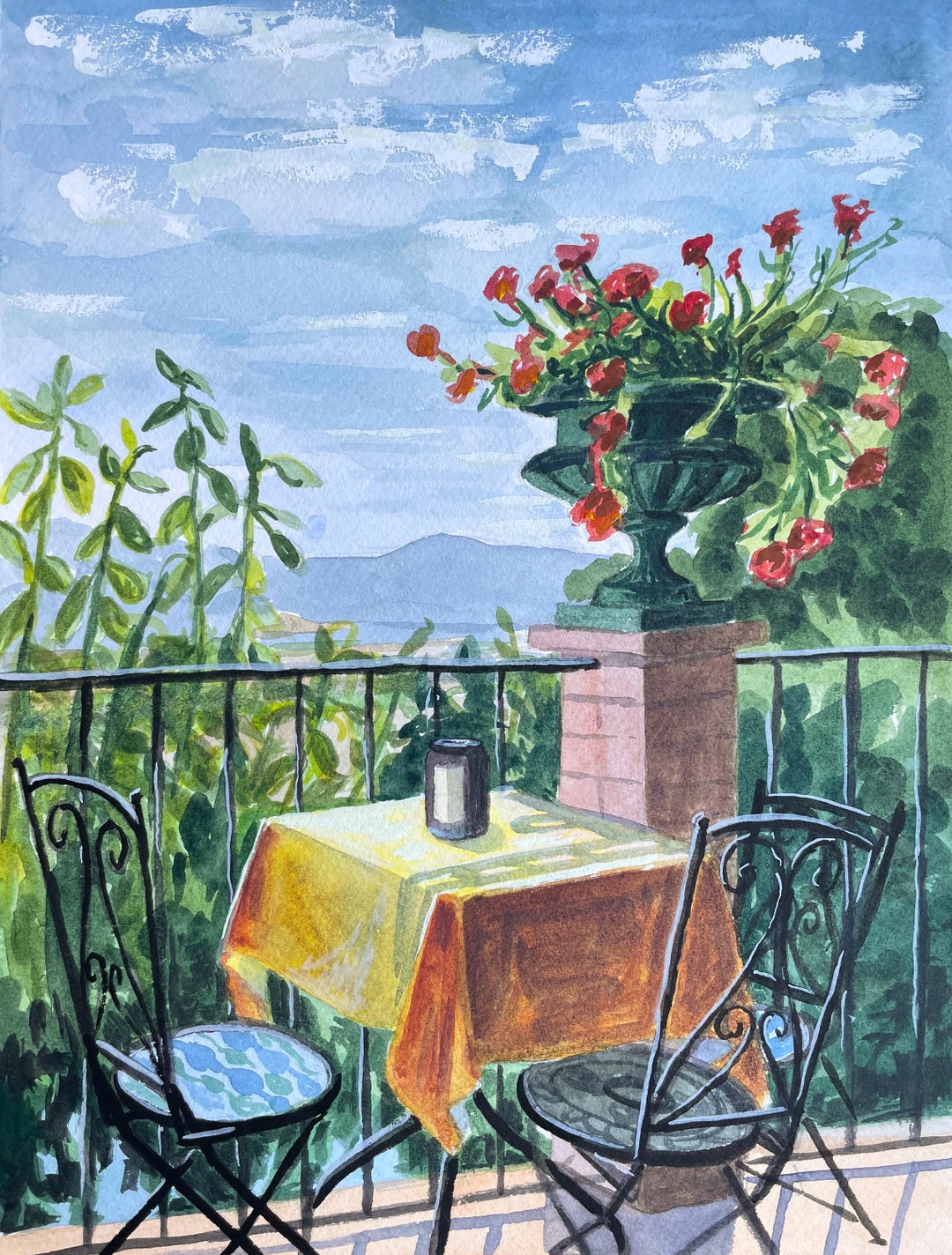 Italian Wall Art - Cafe in Assisi, Italy - Printful - Etsy