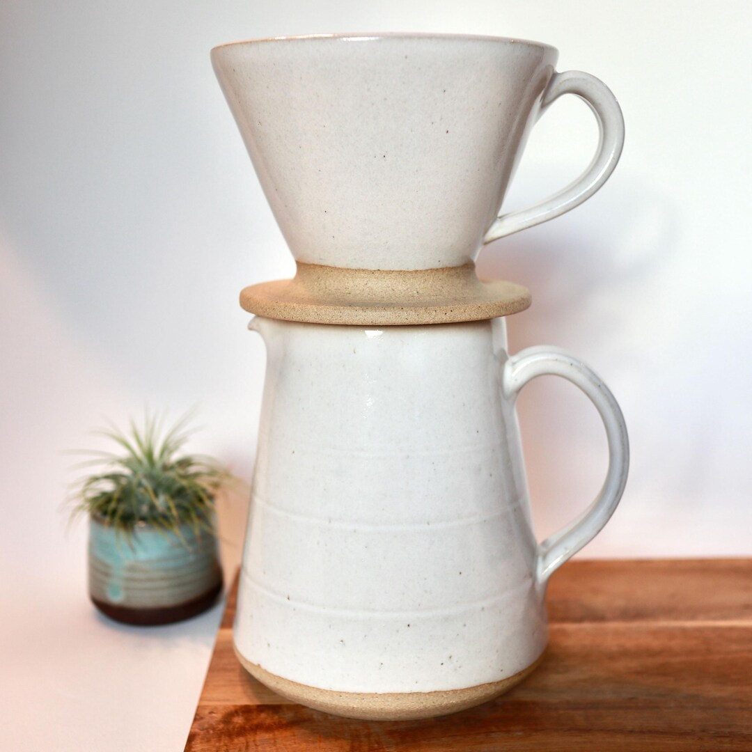 Wheel Thrown Hario V60 Style Coffee Dripper and Pitcher Set - Etsy
