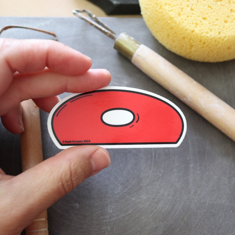 Red Rubber Rib Pottery Sticker - Potter Gift - Etsy