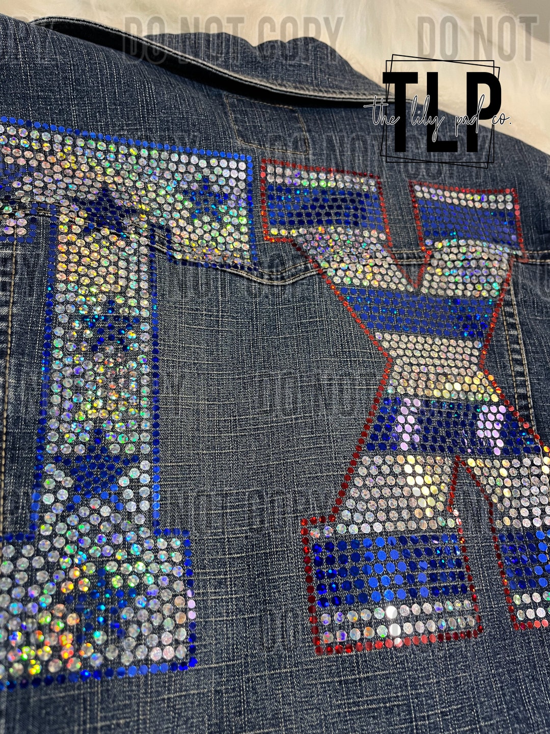 Custom State Spangle Bling Denim Jacket, Patriotic Jacket State ...