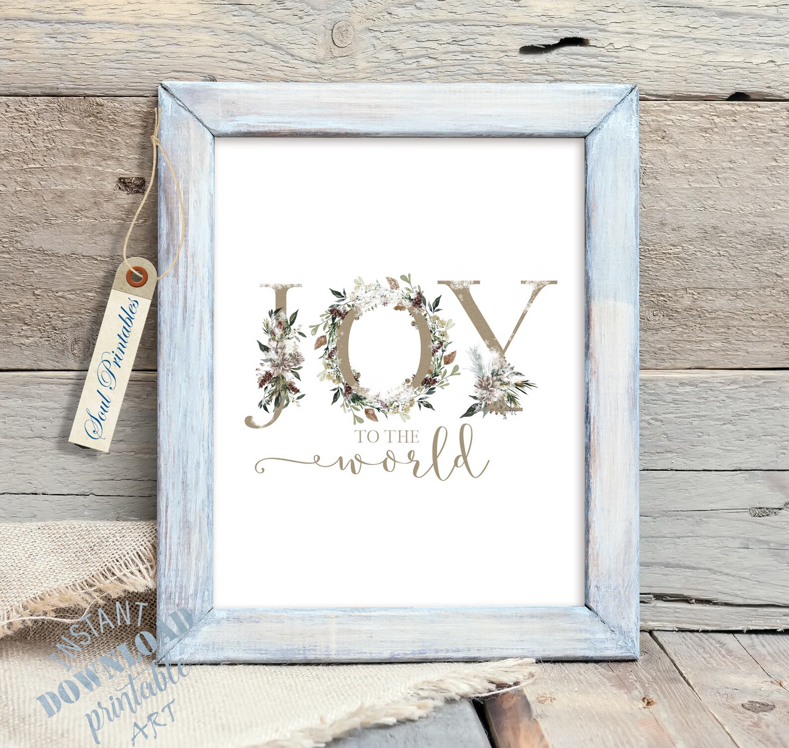 Christmas Printable Decor JOY Printable Christmas Sign - Etsy
