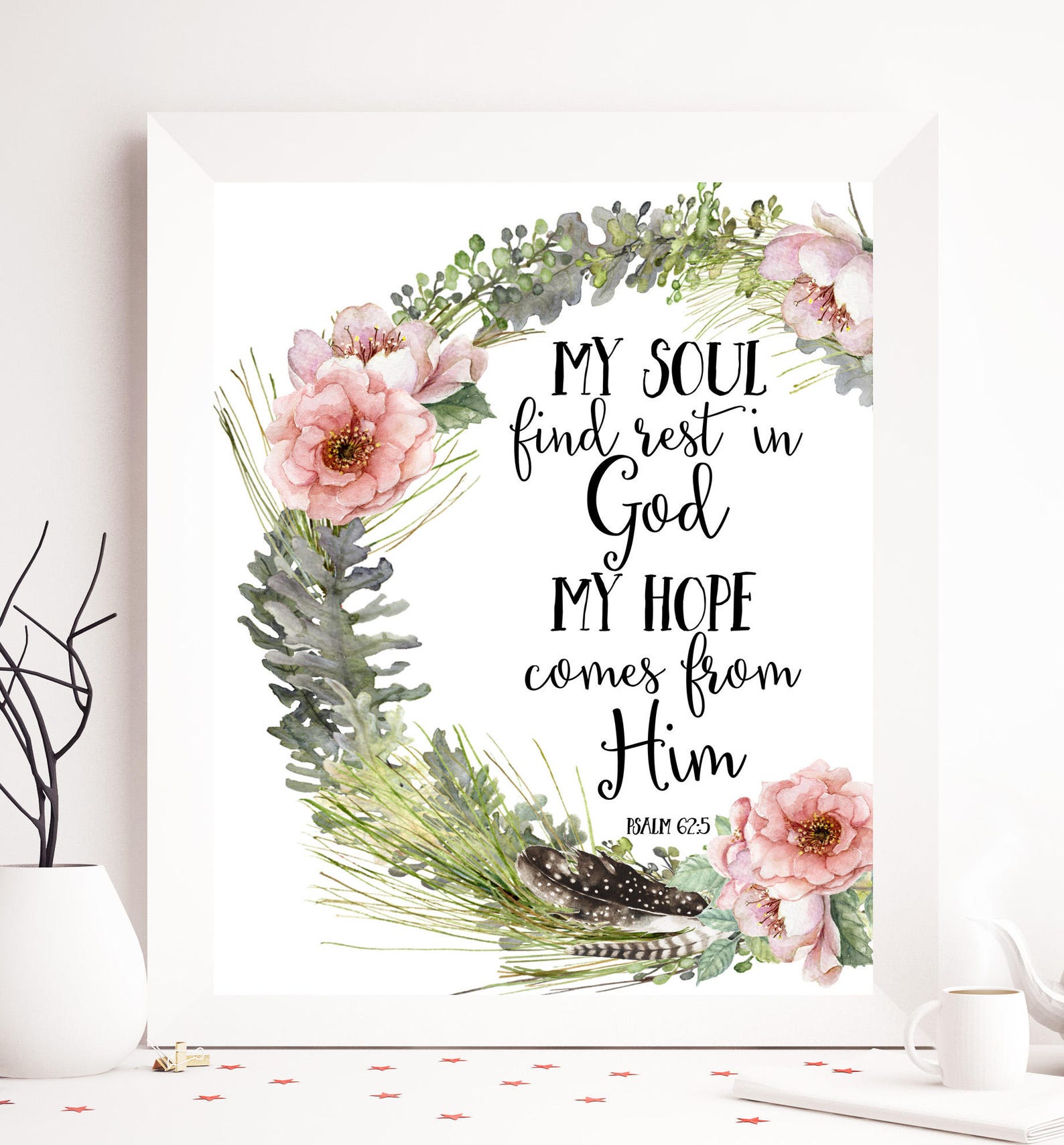 Bible Wall Art Psalm 62:5 My Soul Find Rest in God Print - Etsy Australia