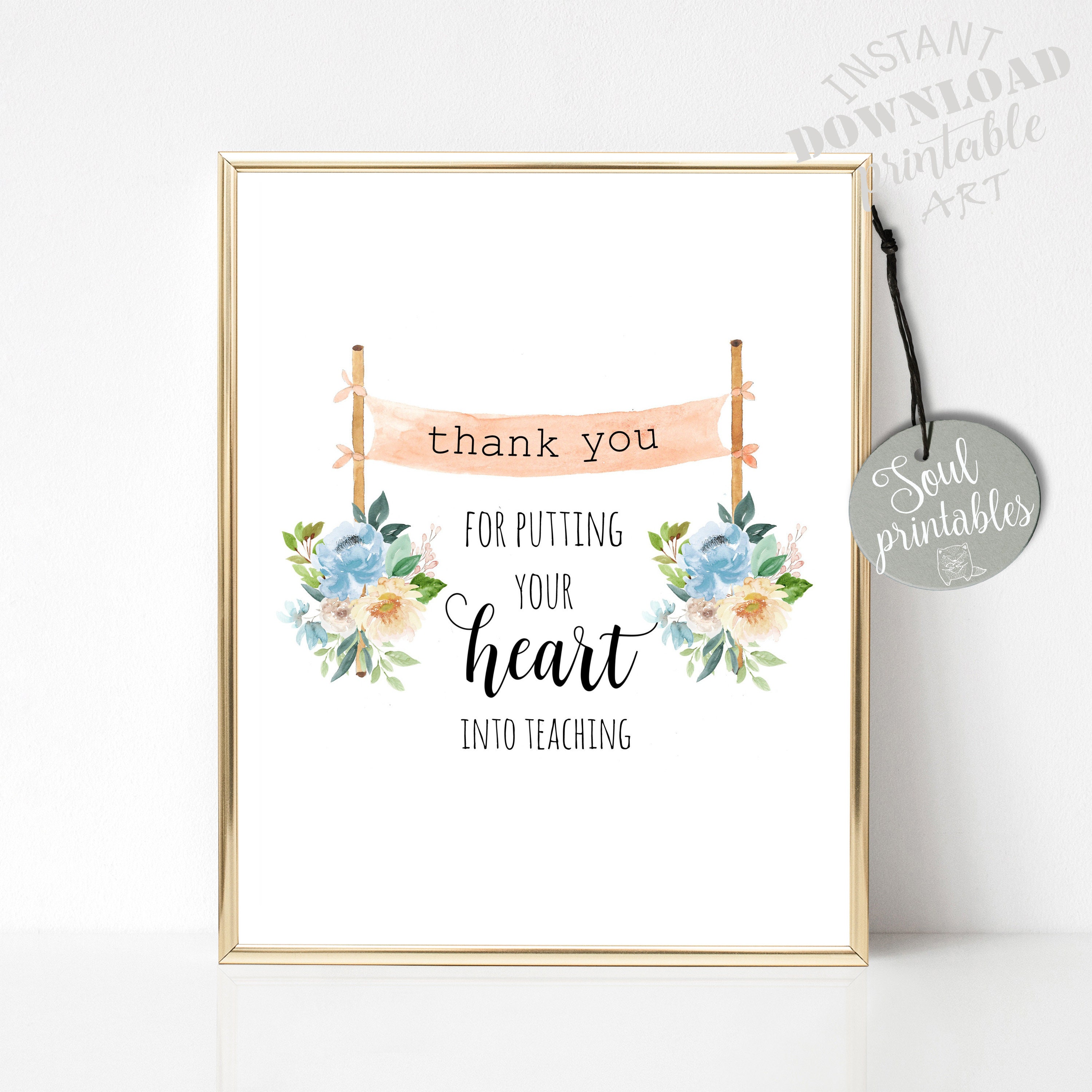 Teacher Gift Thank you for putting your heart into teaching | Etsy