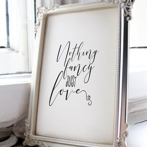 Quote Print Nothing Fancy Just Love Love Saying Wedding - Etsy