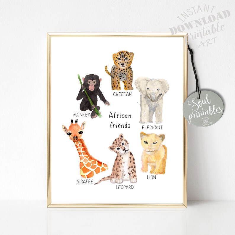 Baby Safari Animals & Arctic Animals for Nursery Animal Wall - Etsy