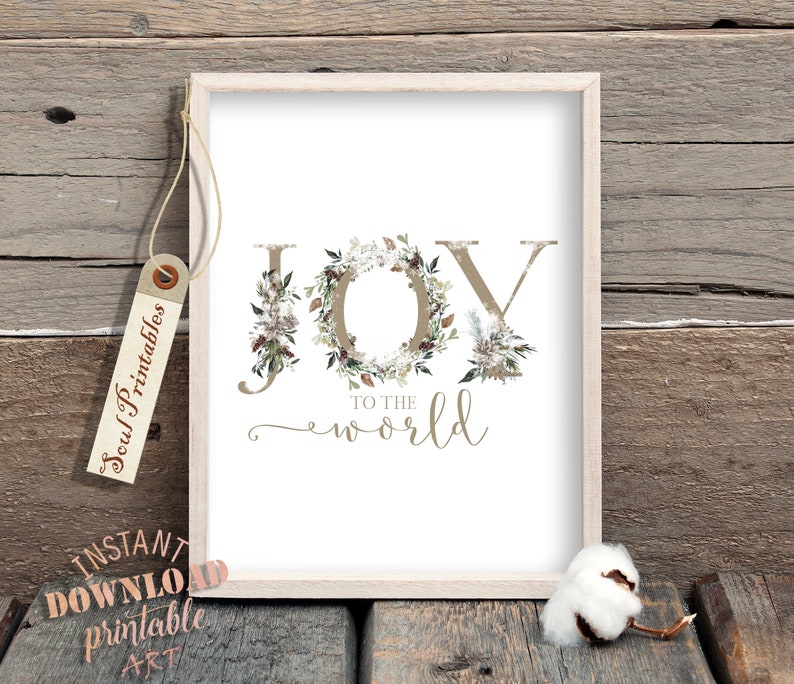 Christmas Printable Decor JOY Printable Christmas Sign - Etsy
