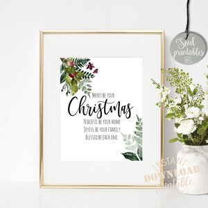 Christmas Printable Sign, Christmas Wreath Decor, Holiday Sign Decor ...